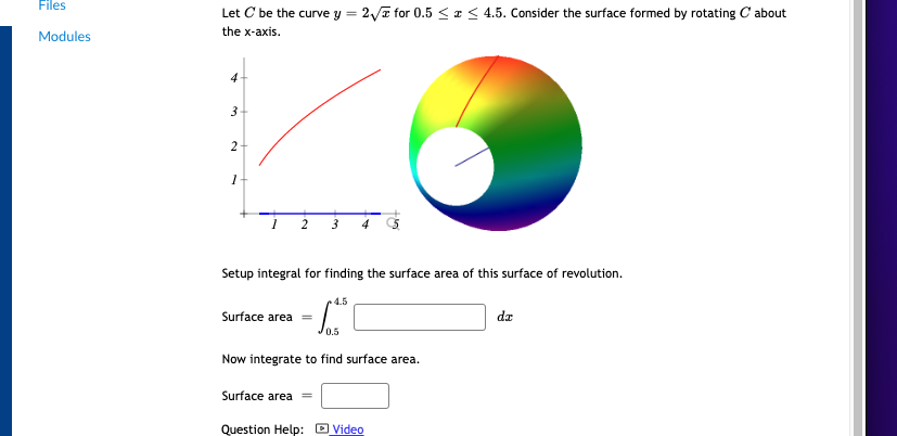 Solved Let C be the curve y=2x for 0.5≤x≤4.5. Consider the | Chegg.com