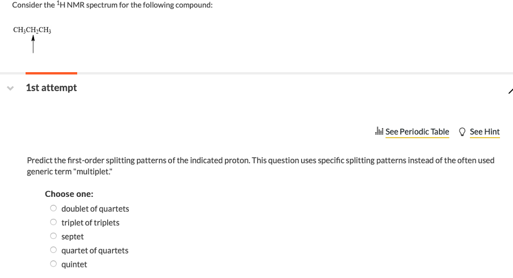 Solved Consider the 1H NMR spectrum for the following | Chegg.com