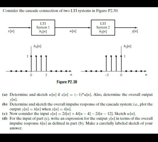 Solved Consider the cascade connection of two LTI systems in | Chegg.com