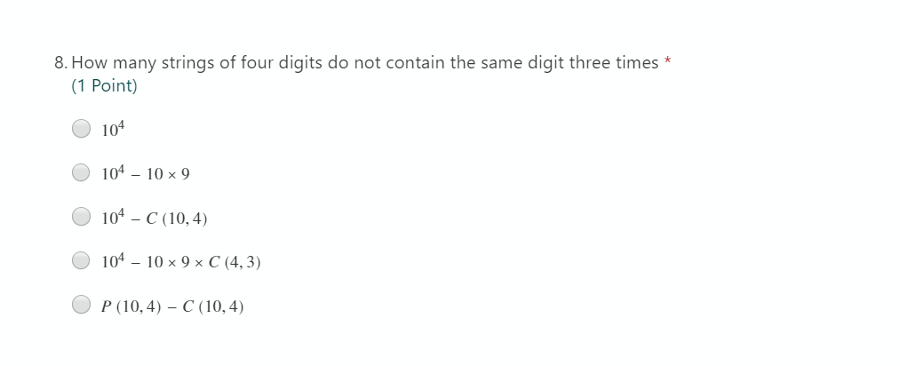 Solved 8. How many strings of four digits do not contain the | Chegg.com