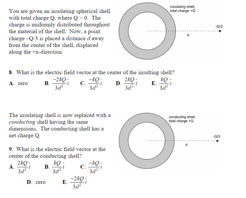 Solved insulating shell, total charge +Q You are given an | Chegg.com