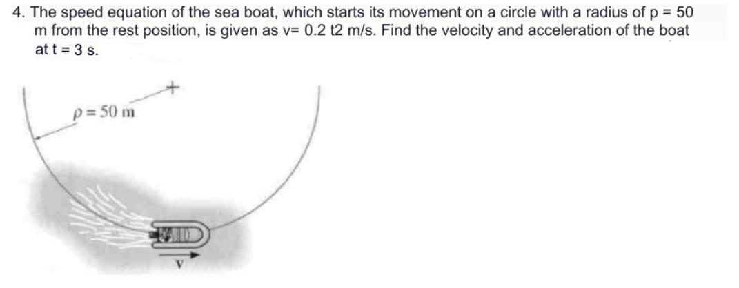 Solved 4. The speed equation of the sea boat, which starts | Chegg.com