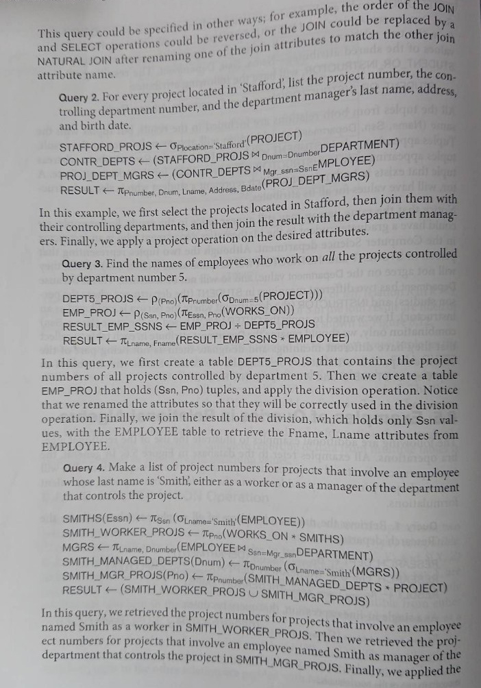 Show the result of each of the sample queries in | Chegg.com