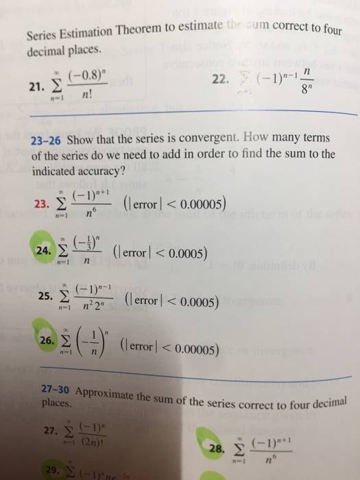 Solved Series Estimation Theorem to estimate the sum correct | Chegg.com