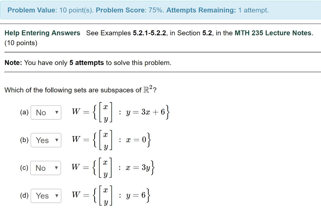 Solved Problem Value 10 Points Problem Score 75 6565