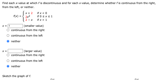 Solved Find Each X Value At Which F Is Discontinuous And For 