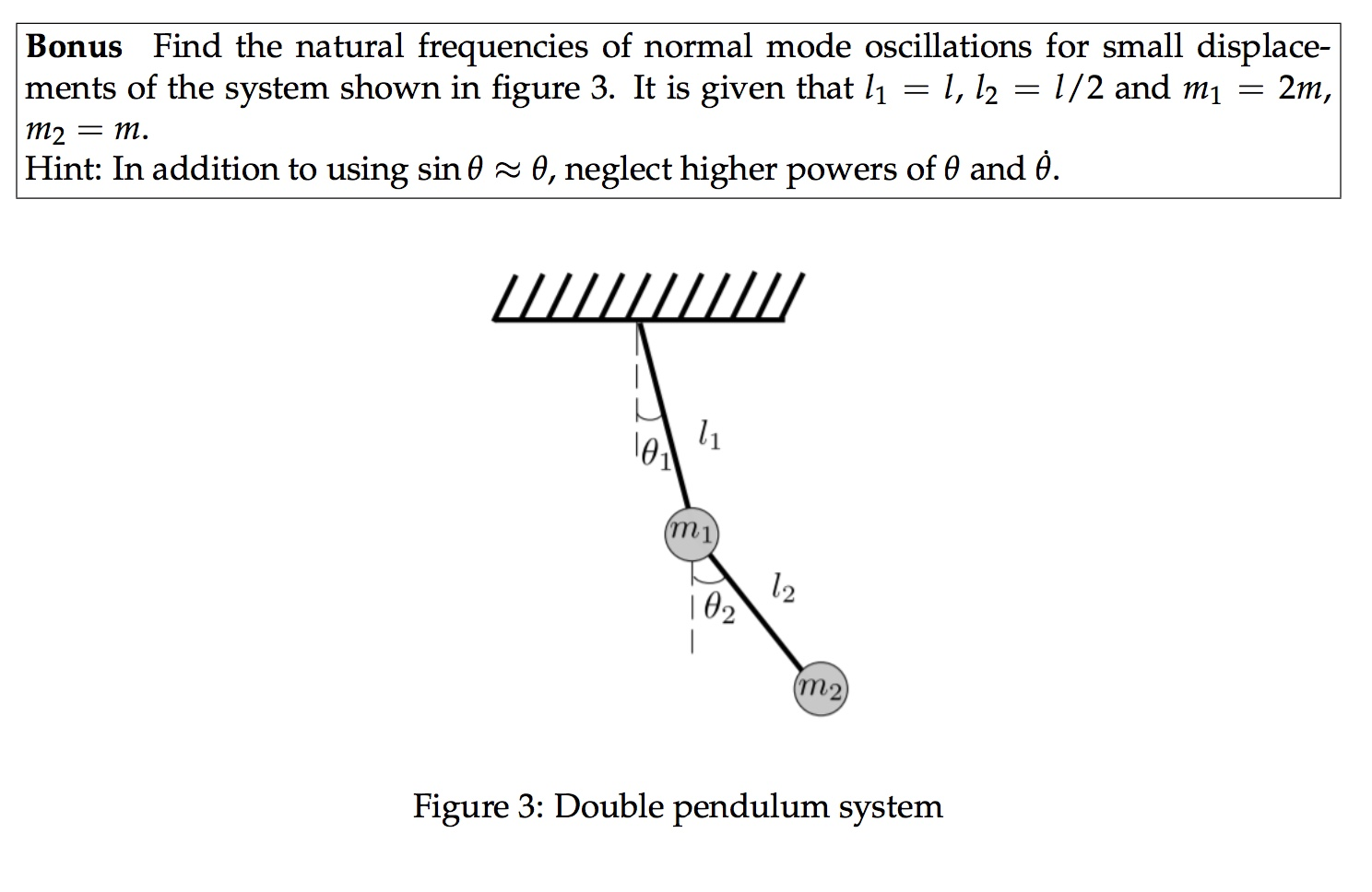 Solved Bonus Find the natural frequencies of normal mode | Chegg.com