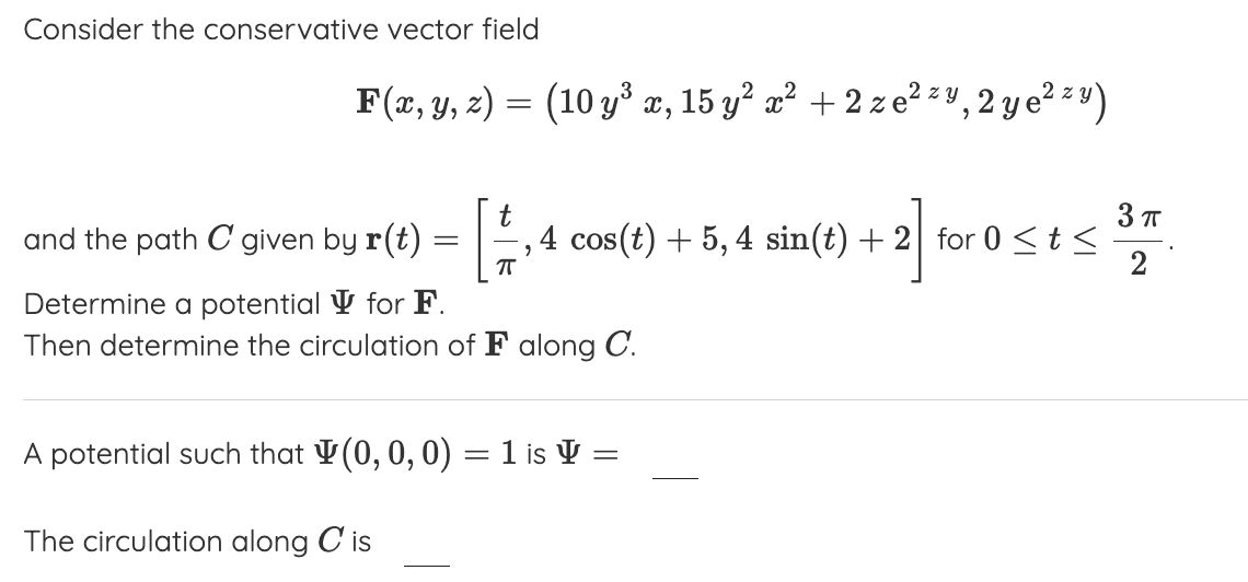 Solved Consider the conservative vector field | Chegg.com