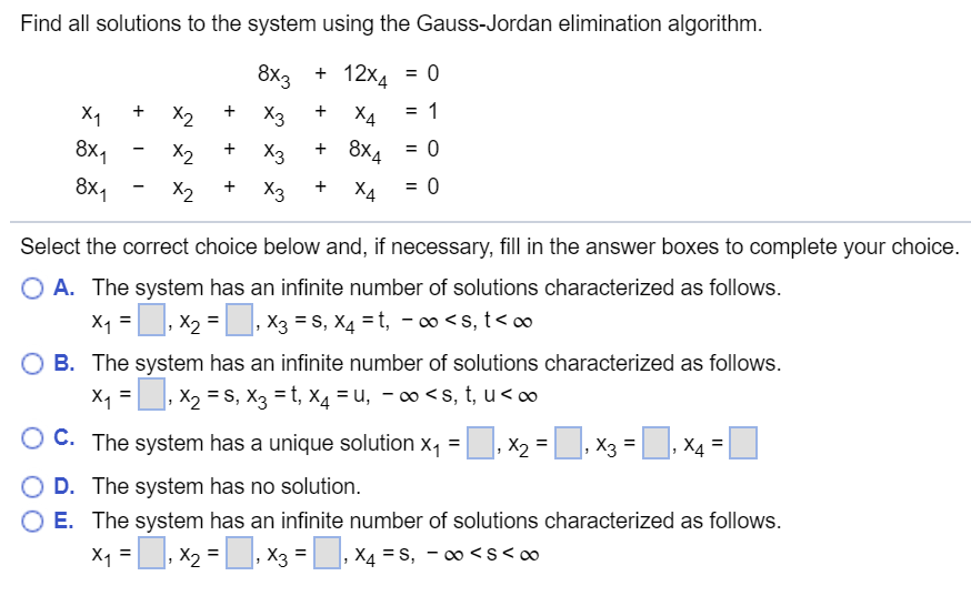 Solved Find all solutions to the system using the | Chegg.com