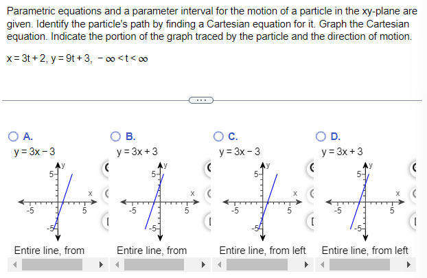 Solved Parametric Equations And A Parameter Interval For The