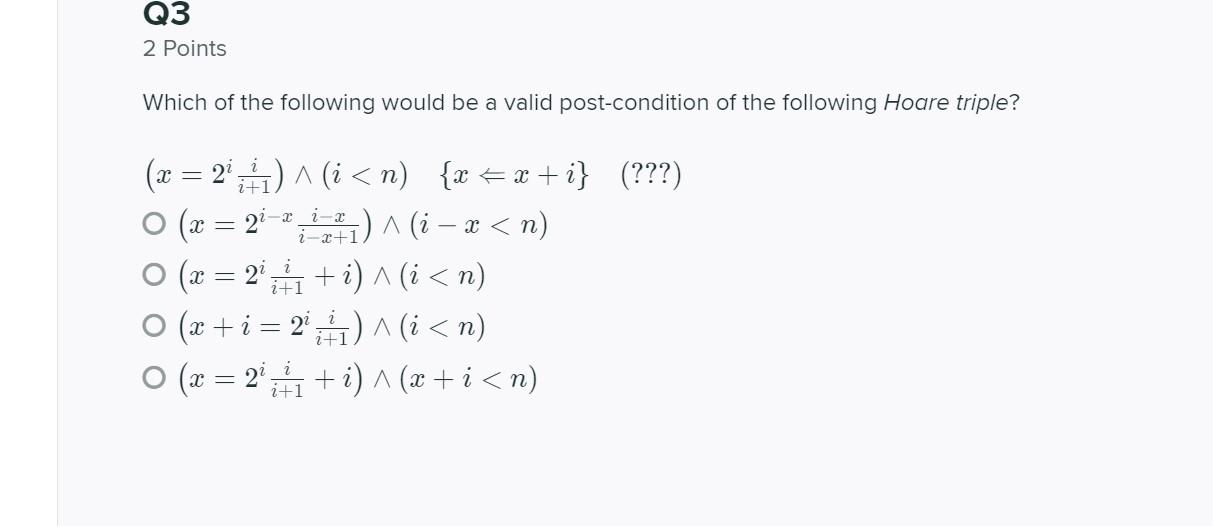 Solved Q3 2 Points Which of the following would be a valid | Chegg.com