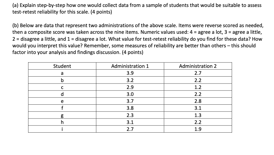 Solved 3. Posted below is a 9-item scale designed to measure | Chegg.com