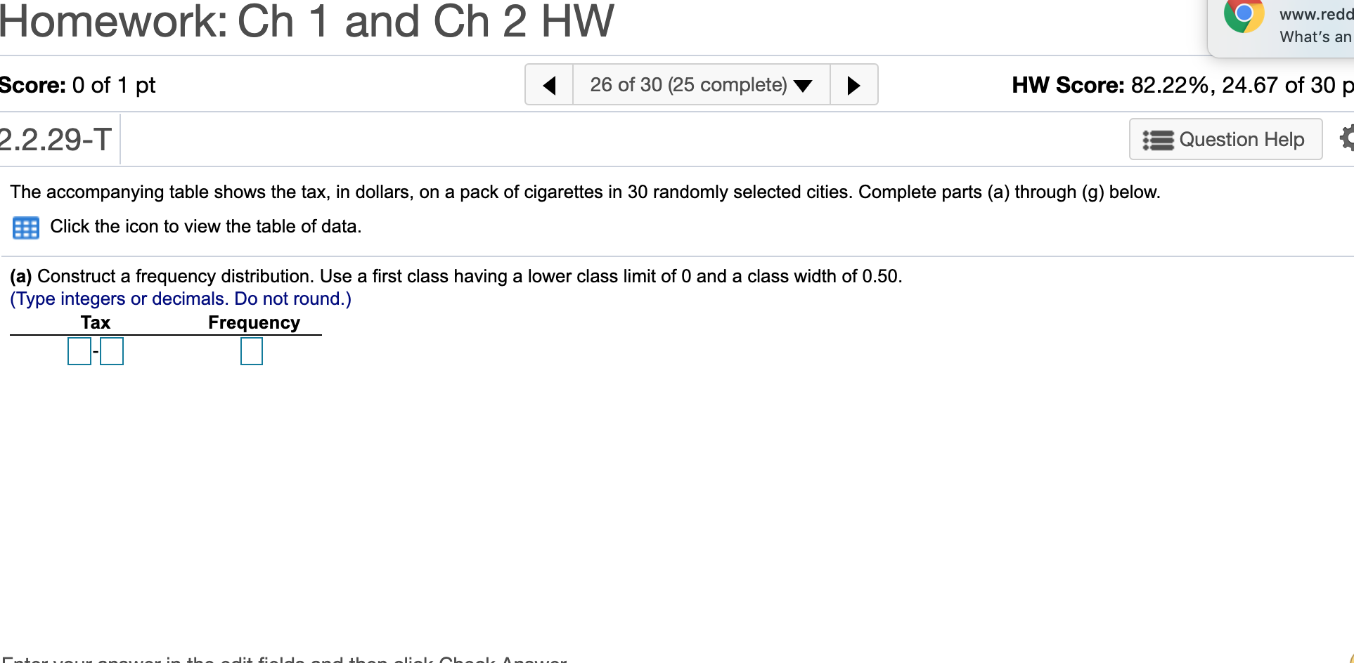 Solved Homework: Ch 1 and Ch 2 HW www.redd What's an Score: | Chegg.com