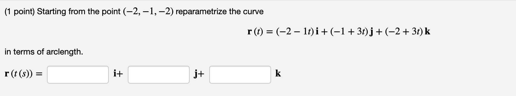 Solved (1 point) Starting from the point (-2,-1,-2) | Chegg.com