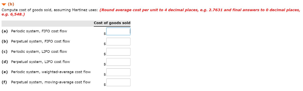 Solved Problem 8-6 (Part Level Submission) Martinez Company | Chegg.com