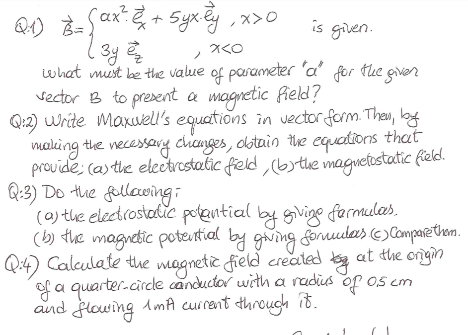 Solved Q:1) B={ax2⋅ex+5yx⋅ey,x>03yez,x