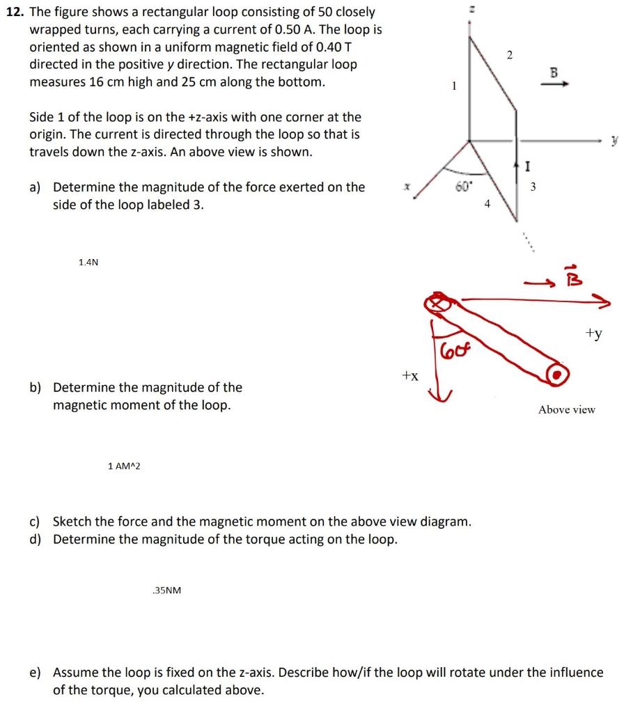 Solved 12. The figure shows a rectangular loop consisting of | Chegg.com