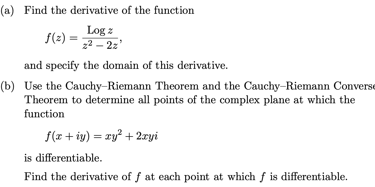 Solved (a) ﻿Find the derivative of the | Chegg.com