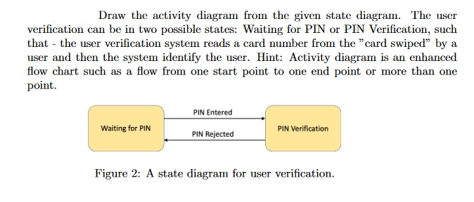 Solved Draw the activity diagram from the given state | Chegg.com