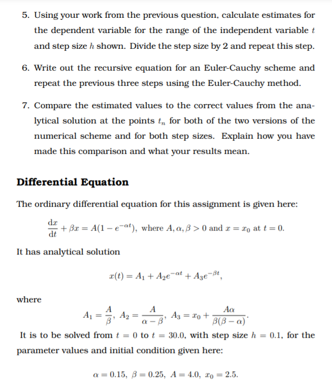 Solved Questions An ordinary differential equation is given | Chegg.com