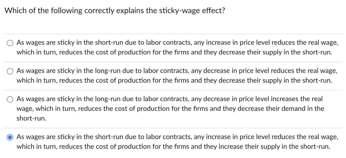 Solved According to the Sticky Price Theory, SRAS curve is | Chegg.com