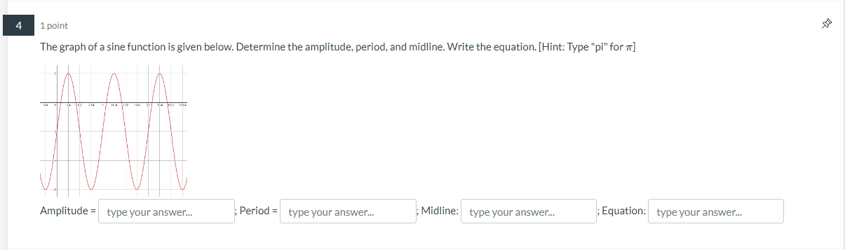 Solved 1 point The graph of y=sinx have the following | Chegg.com