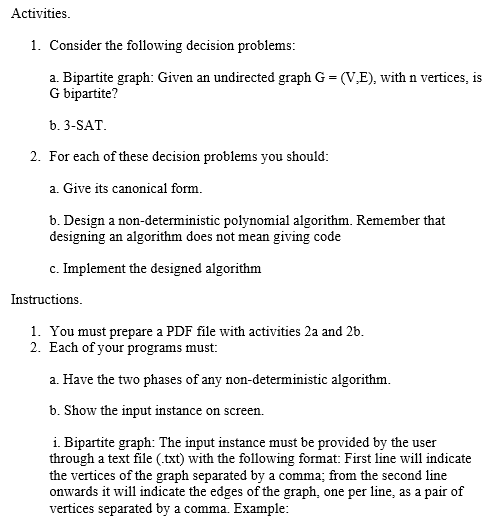 Solved Activities. 1. Consider the following decision | Chegg.com