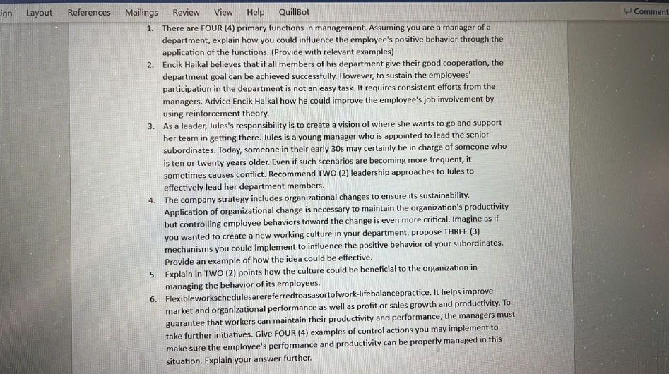 Solved 1 There Are Four 4 Primary Functions In
