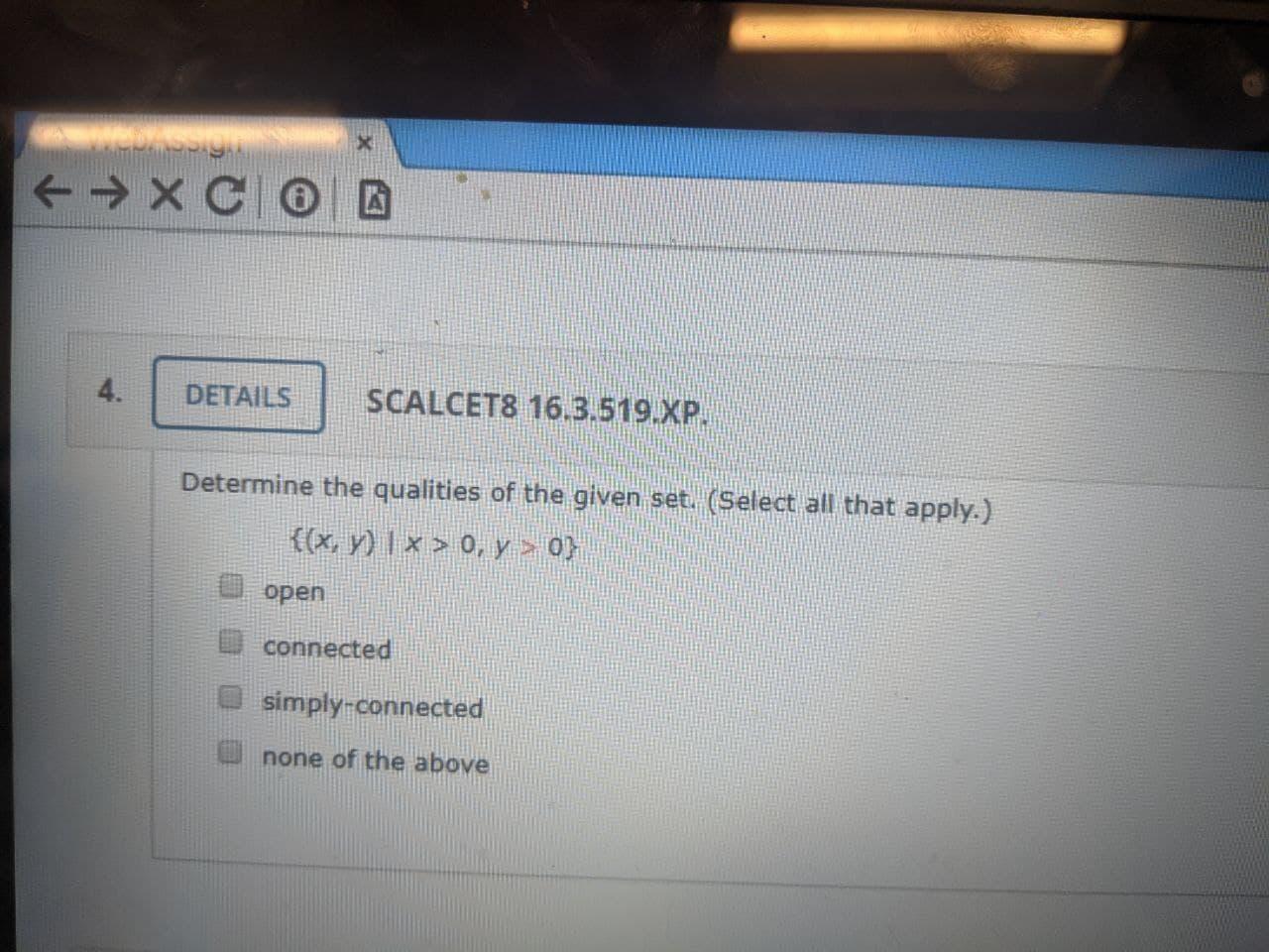 Solved → XCO 4. DETAILS SCALCET8 16.3.519.XP. Determine the | Chegg.com
