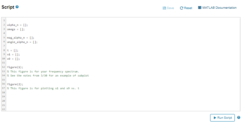 Please create proper MATLAB VECTORS containing the | Chegg.com