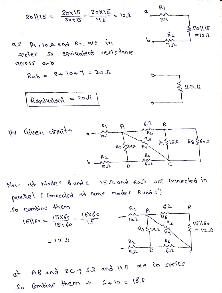 (Solved) - Resistances in Series and Parallel *P2.1. Reduce each of the... (1 Answer) | Transtutors