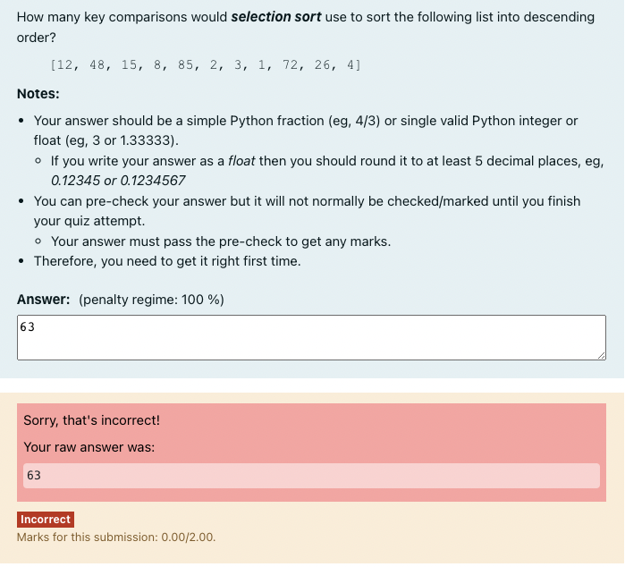 Solved How many key comparisons would selection sort use to | Chegg.com