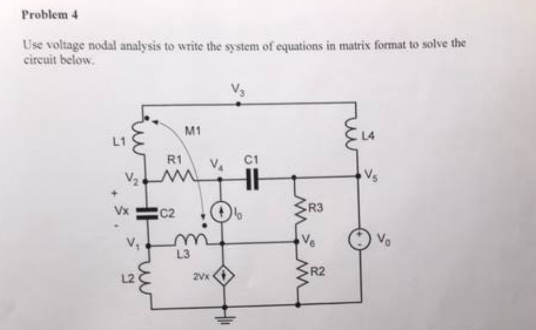 Solved Use voltage nodal analysis to write the system of | Chegg.com