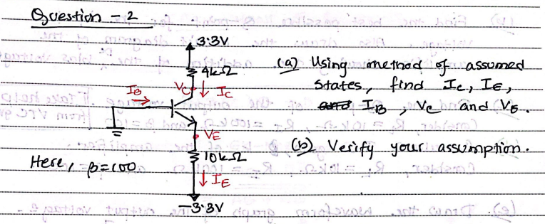 Solved (a) Using method of assumed states, find Ie,IE, AFC | Chegg.com