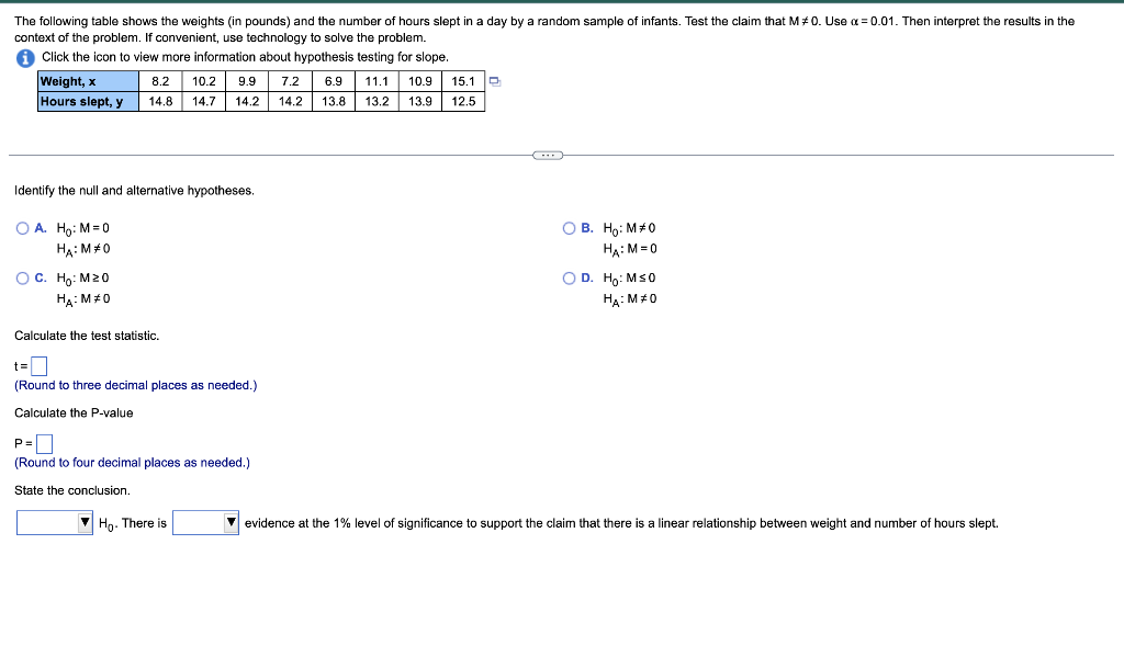 Solved The following table shows the weights (in pounds) and | Chegg.com