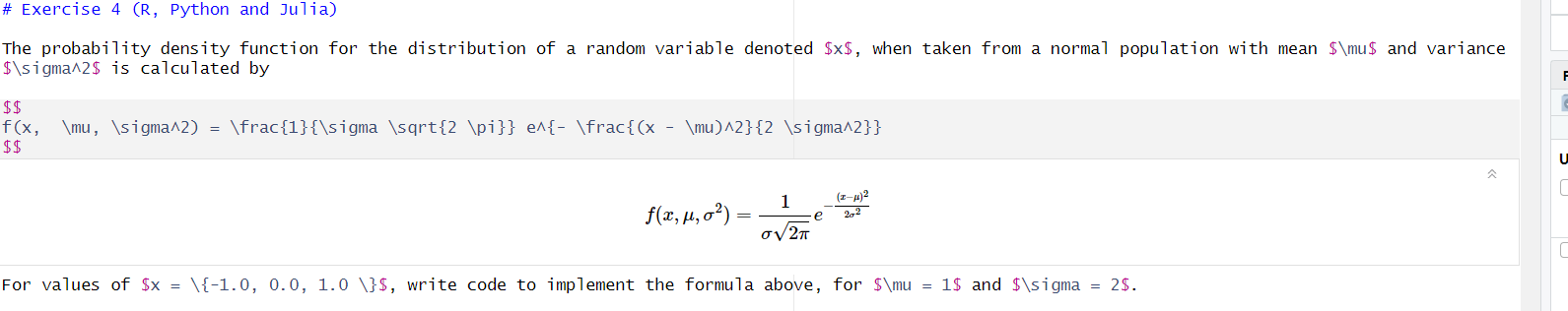 Exercise 4 (R, Python and Ju7ia) he probability | Chegg.com