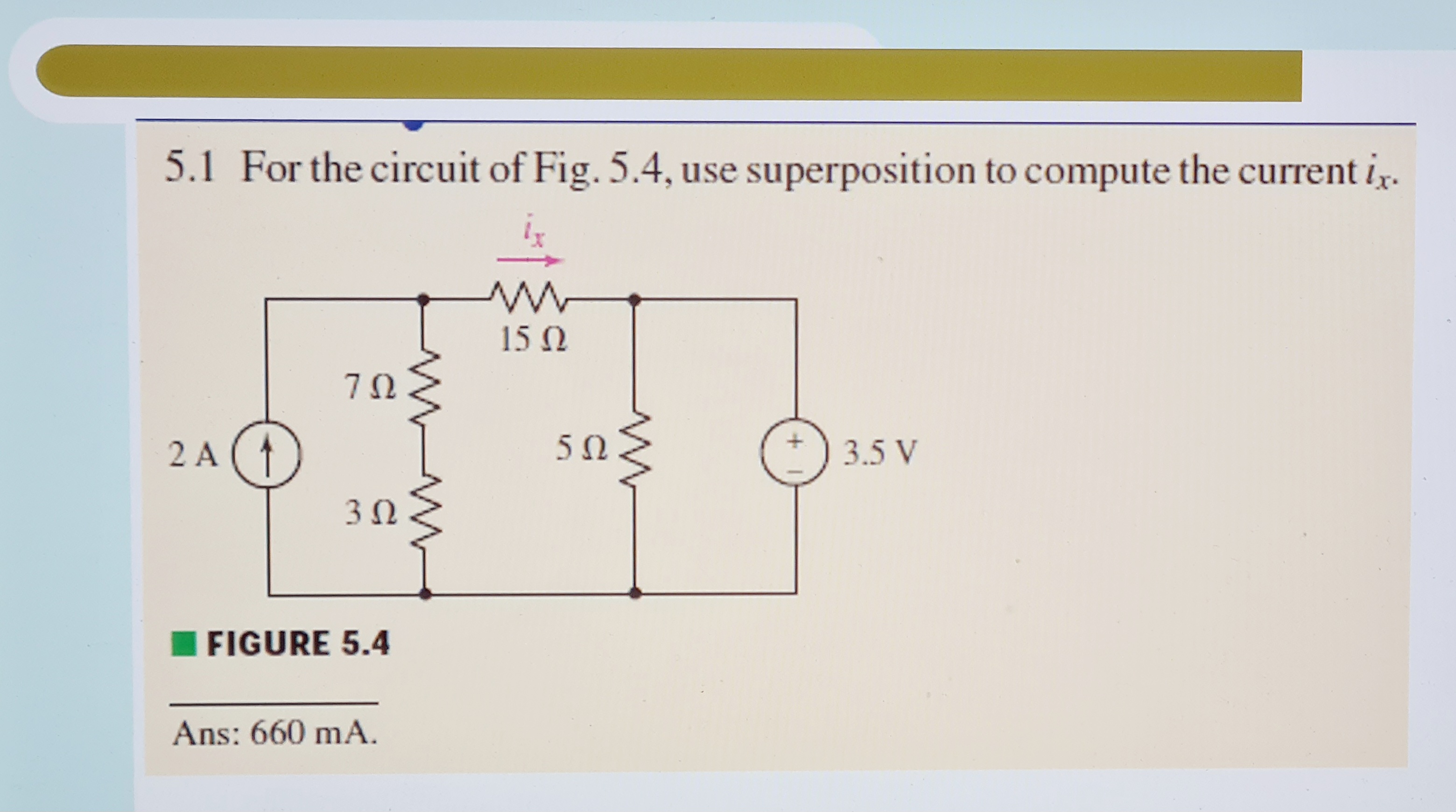 Solved 5.1 For the circuit of Fig. 5.4, use superposition to | Chegg.com