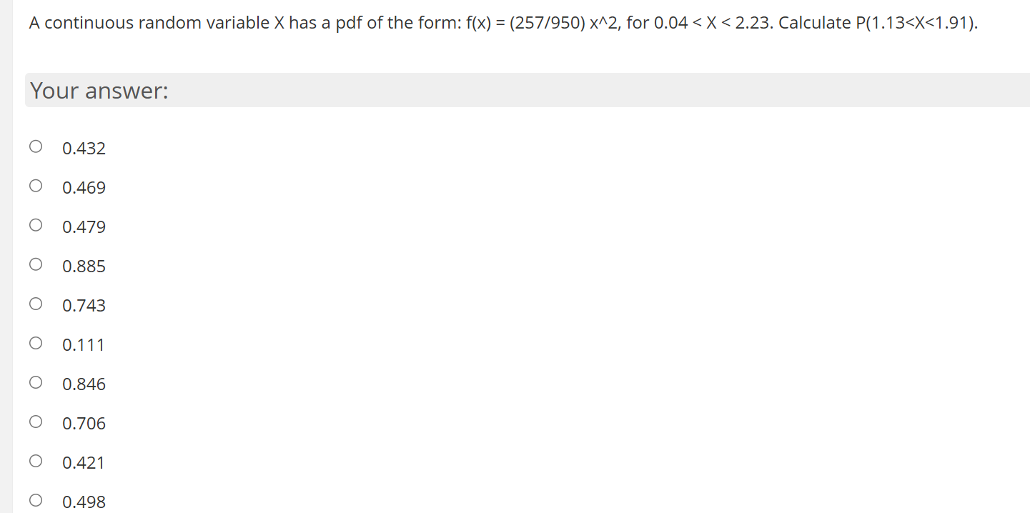Solved A continuous random variable x ﻿has a pdf of ﻿the | Chegg.com