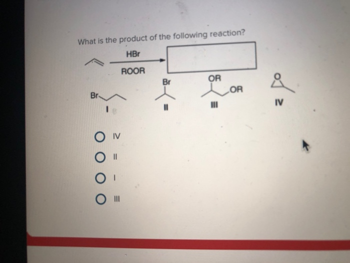 Solved What is the product of the following reaction? HBr | Chegg.com