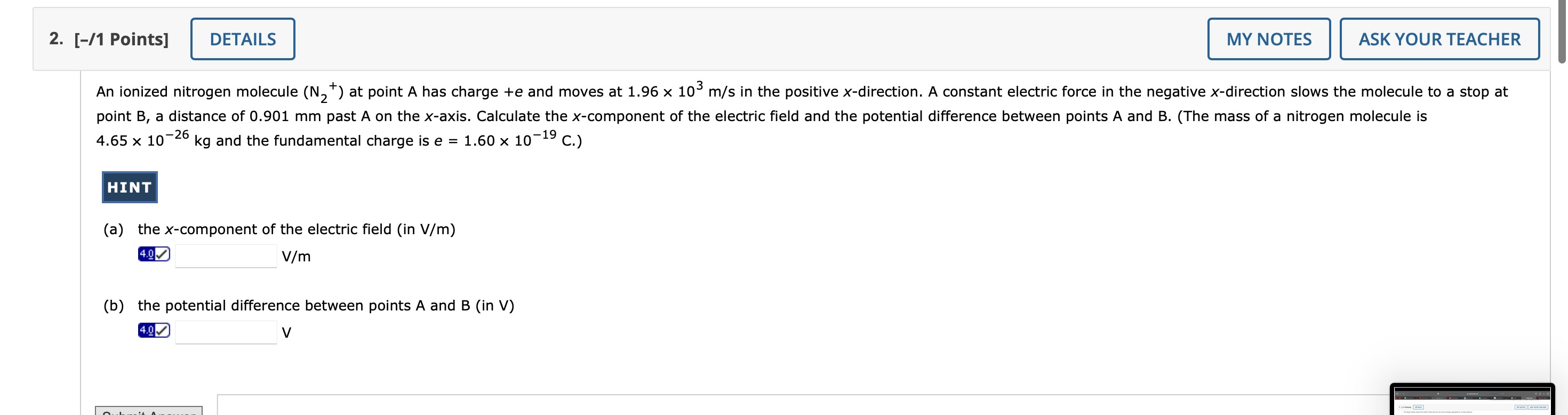 Solved [-/1 ﻿Points] 4.65×10-26kg ﻿and the fundamental | Chegg.com