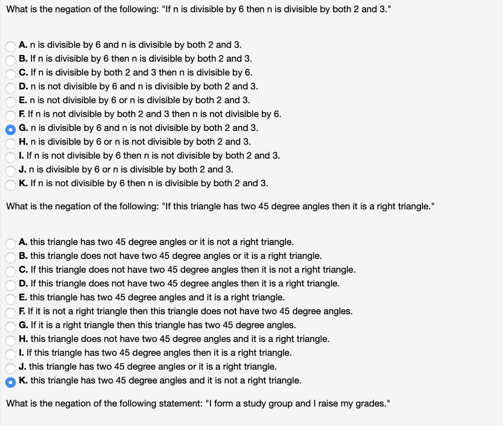 Solved What is the negation of the following: "If n is | Chegg.com