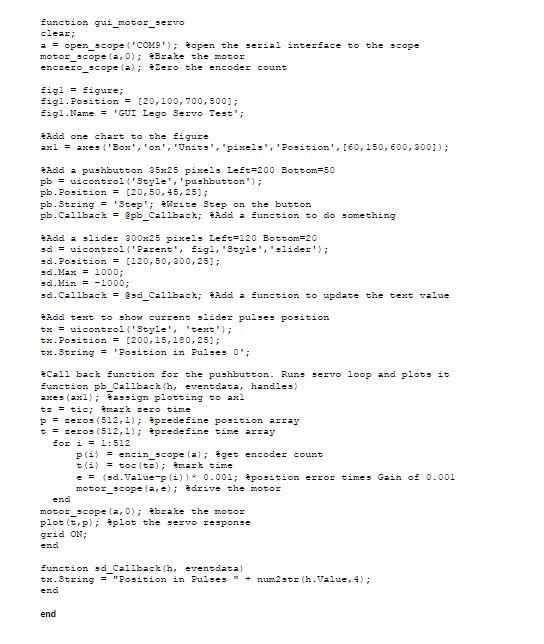 Problem 8 (20 points). Below is the gui_motor_servo | Chegg.com
