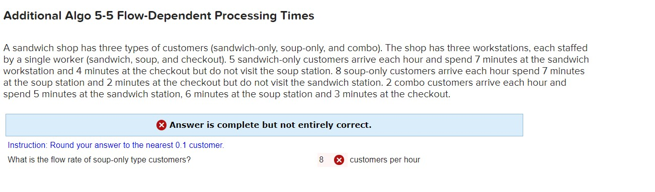 Solved Additional Algo 5-5 Flow-Dependent Processing Times A | Chegg.com