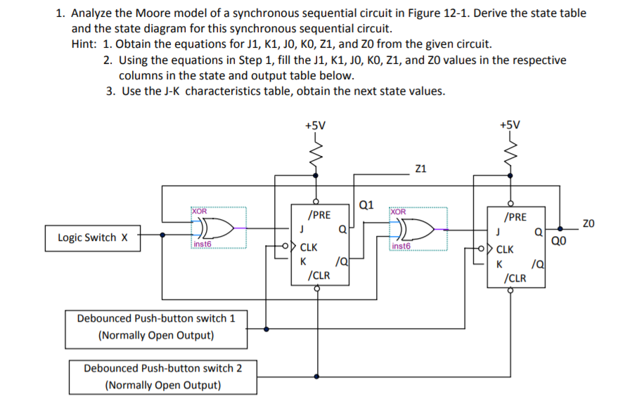 Solved 1. Analyze the Moore model of a synchronous | Chegg.com