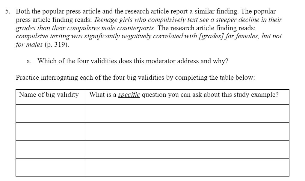 Solved Both the popular press article and the research | Chegg.com