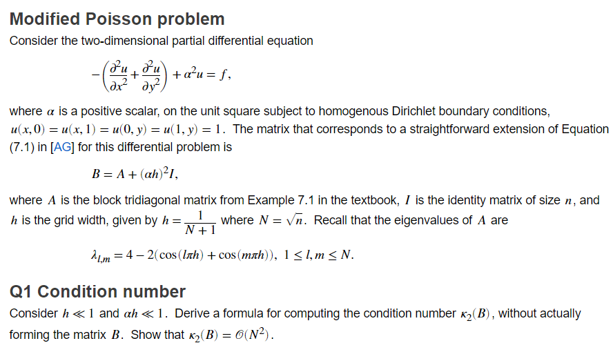 Modified Poisson problem Consider the two-dimensional | Chegg.com