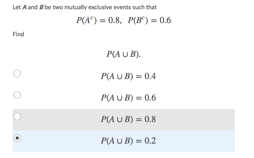 Solved Let A and B be two mutually exclusive events such | Chegg.com