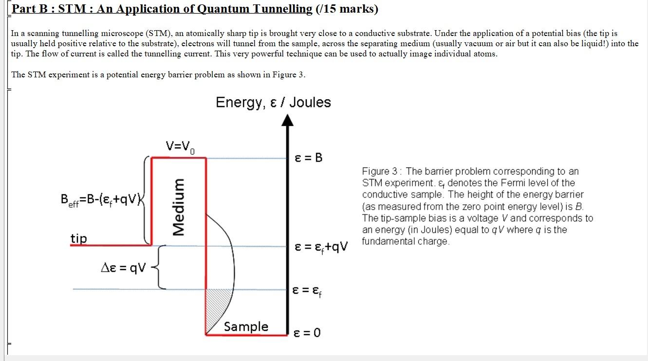 [Part B : STM : An Application of Quantum Tunnelling | Chegg.com
