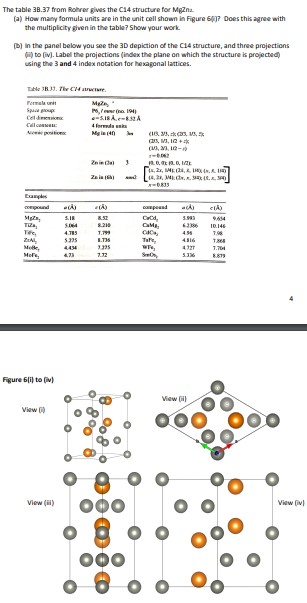 The table 3B.37 from Roeker gives the C14 structure | Chegg.com