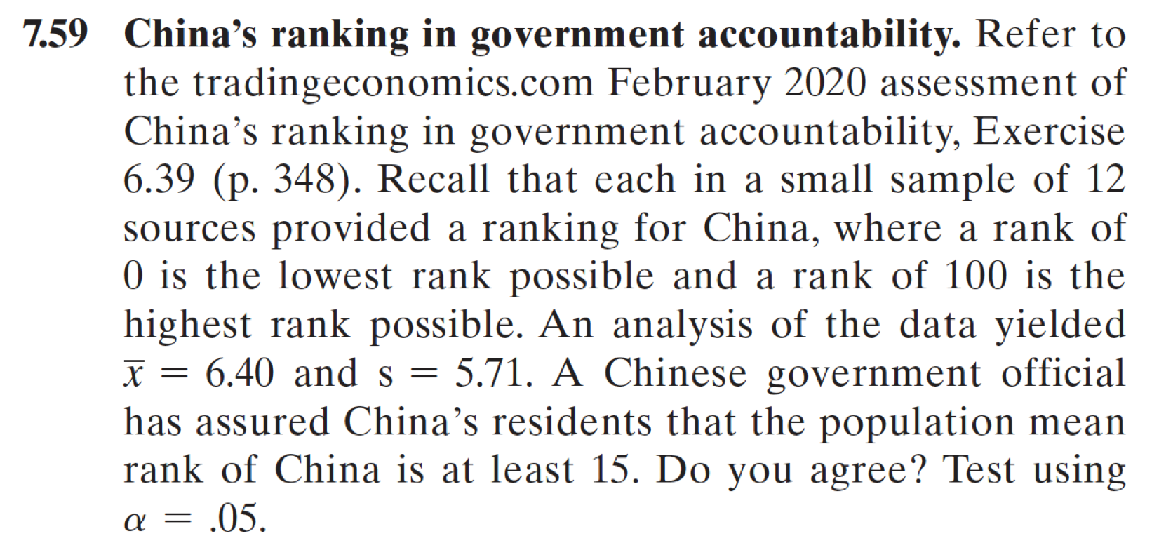 Solved 59 China's ranking in government accountability. | Chegg.com